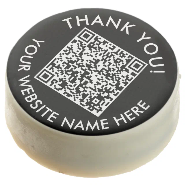 Minimalist Black White QR Code Business Website Chocolate Covered Oreo ...