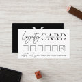 Minimalist Black White Script Logo Rewards Loyalty Card | Zazzle