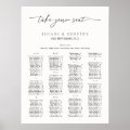 Minimalist Black & White Seating Chart Poster | Zazzle