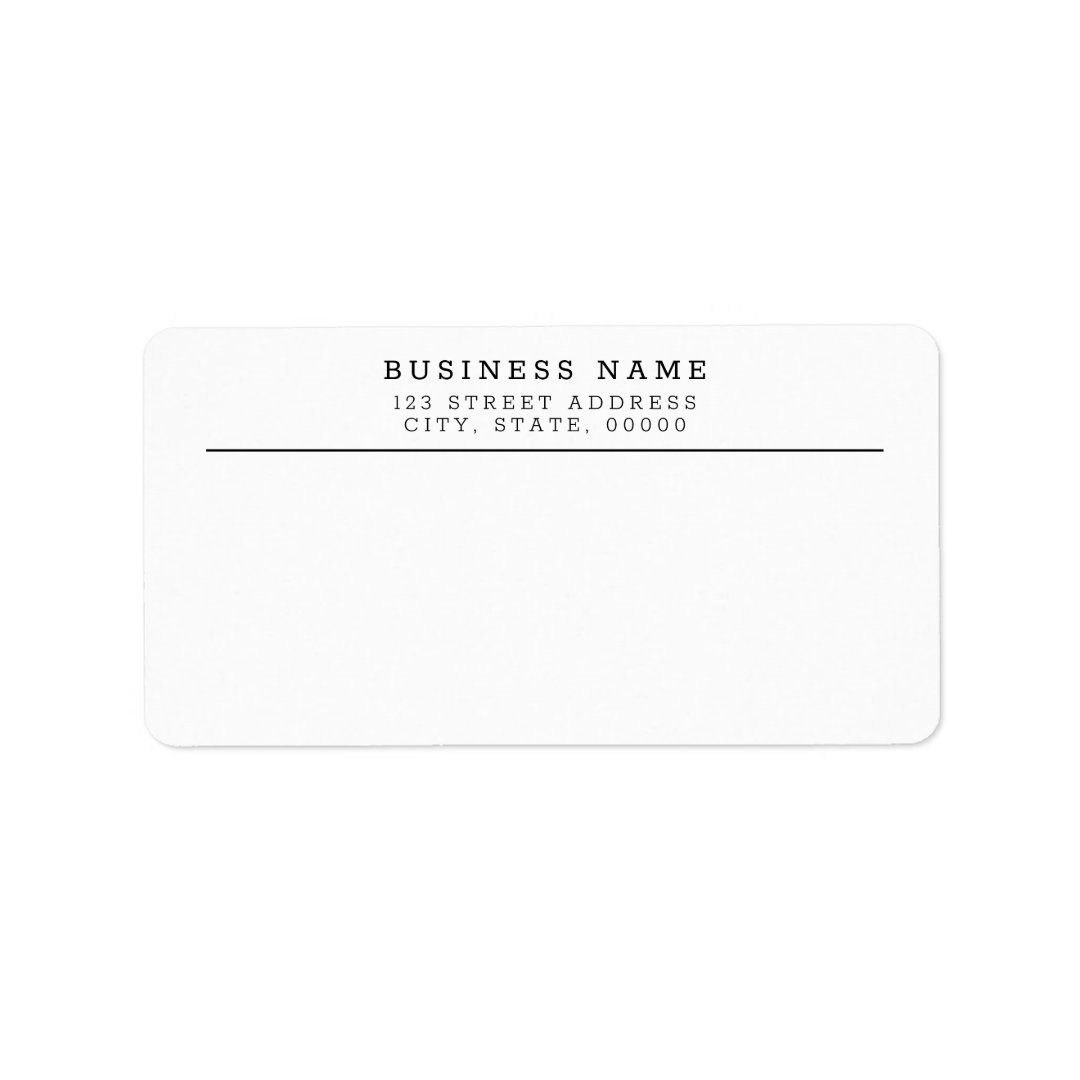 Minimalist Black White Simple Shipping Label | Zazzle