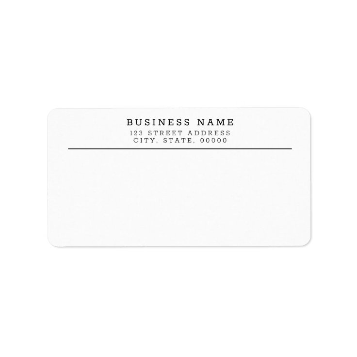 Minimalist Black White Simple Shipping Label | Zazzle