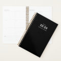 Minimalist Black White Typography Weekly Monthly Planner | Zazzle