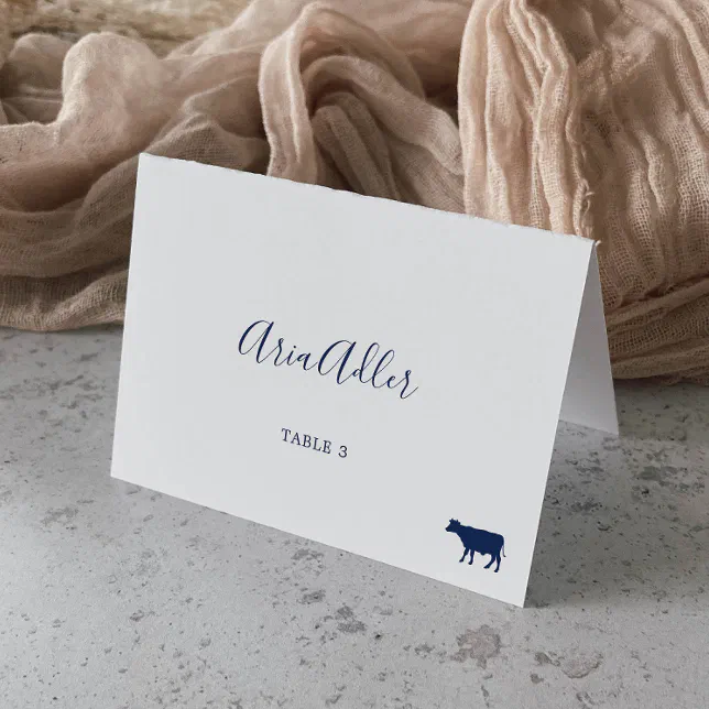 Minimalist | Blue Beef Meal Option Place Cards | Zazzle