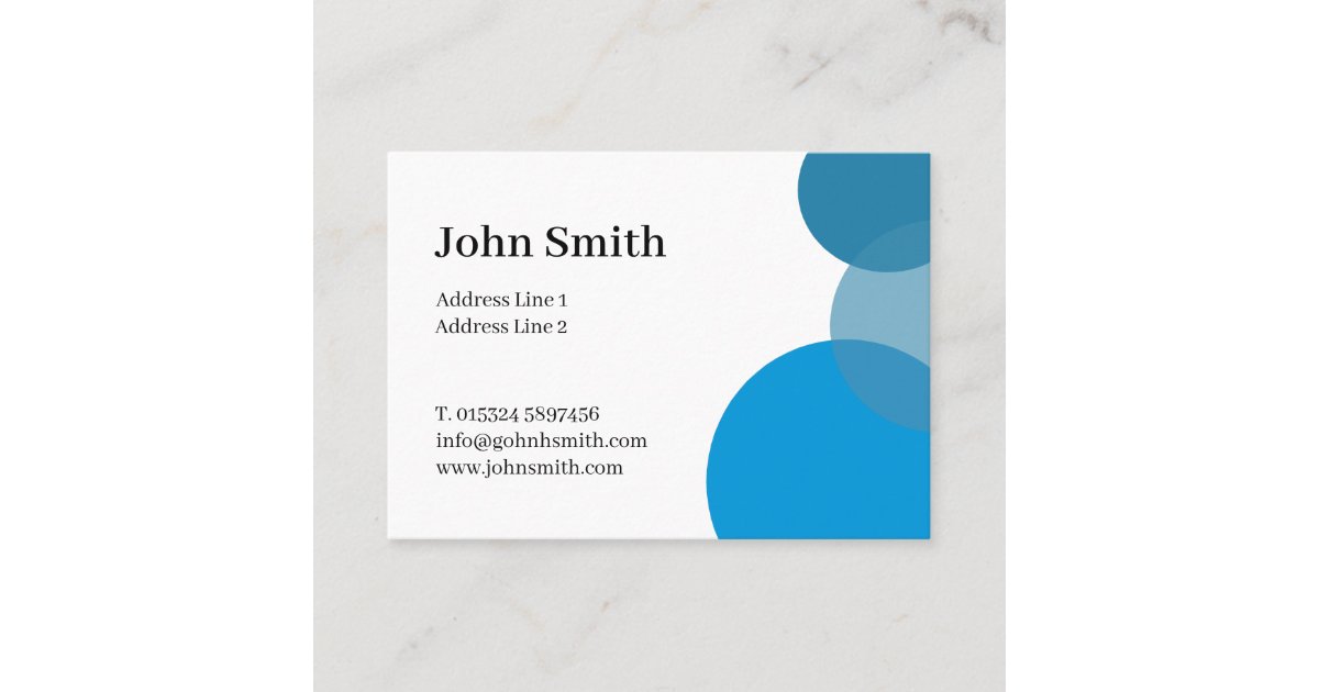 Minimalist Blue circles Mighty Business Card | Zazzle