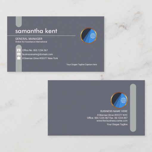 Minimalist Blue Column Tab Startup Founder CEO Business Card | Zazzle