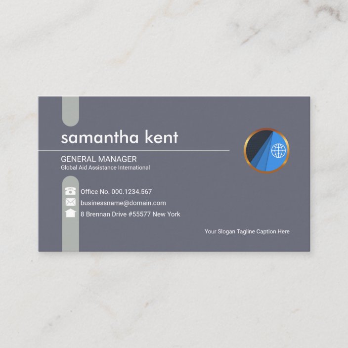 Minimalist Blue Column Tab Startup Founder CEO Business Card | Zazzle.com