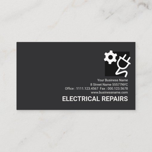 Minimalist Blue Electrician Bulb Electrical Business Card | Zazzle