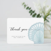Minimalist Blue Shell Flat Thank You Card | Zazzle