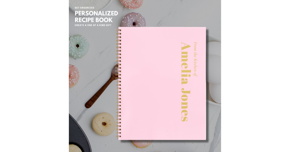 Minimalist Blush Pink Recipe Book Cooking Journal | Zazzle