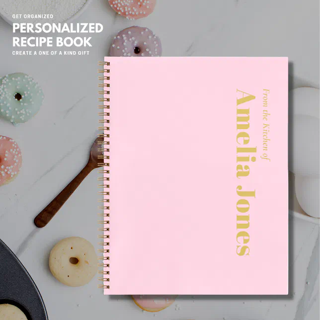 Minimalist Blush Pink Recipe Book Cooking Journal | Zazzle