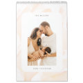 Minimalist Blush Pink Watercolor Family Photo Calendar | Zazzle