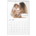 Minimalist Blush Pink Watercolor Family Photo Calendar | Zazzle