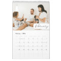 Minimalist Blush Pink Watercolor Family Photo Calendar | Zazzle