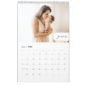 Minimalist Blush Pink Watercolor Family Photo Calendar | Zazzle