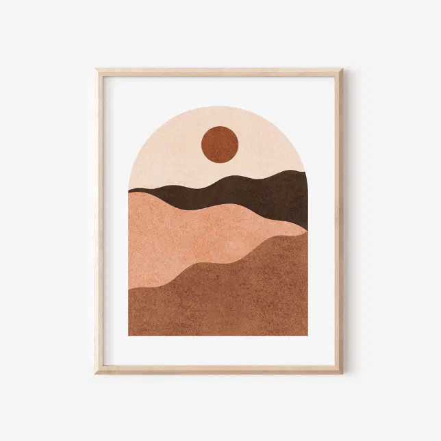 Minimalist Boho Desert Landscape Art Poster | Zazzle