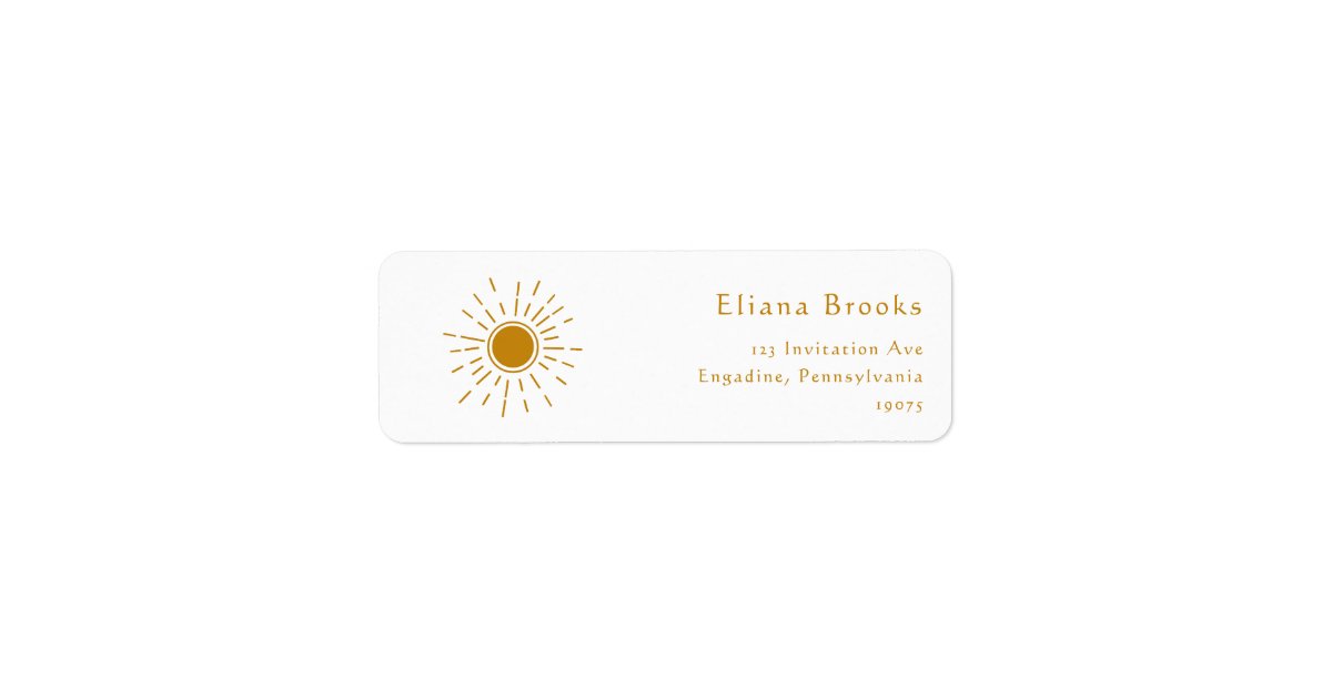 Minimalist Boho Sunshine Return Address Labels | Zazzle