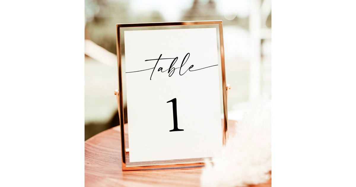 Minimalist Boho Wedding Table Numbers | Zazzle