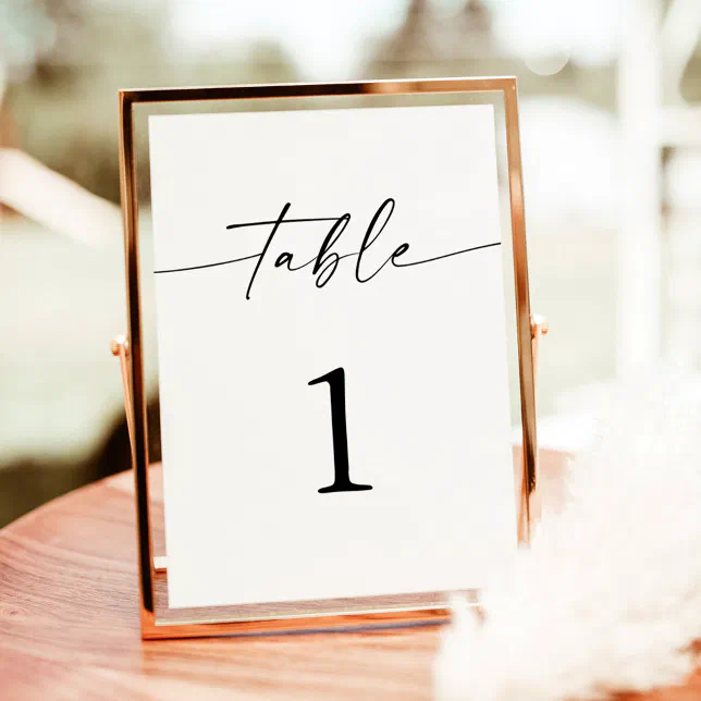 Minimalist Boho Wedding Table Numbers | Zazzle