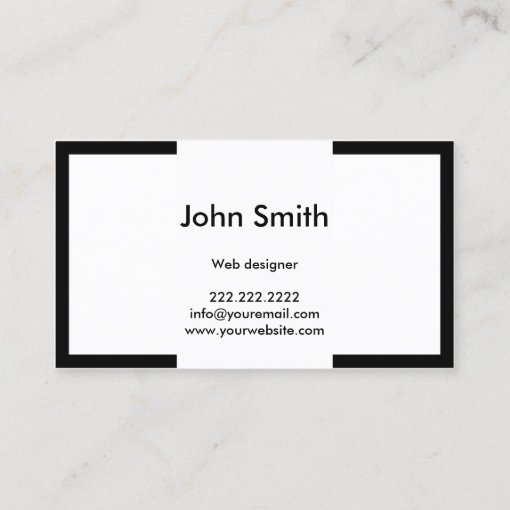 Minimalist Bold Black Border Web Design Business Card | Zazzle