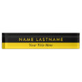 Minimalist Bold Simple Yellow and Black Desk Name Plate | Zazzle
