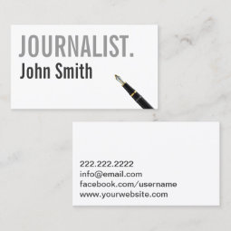 Minimalist Bold Typography Journalist Business Card | Zazzle