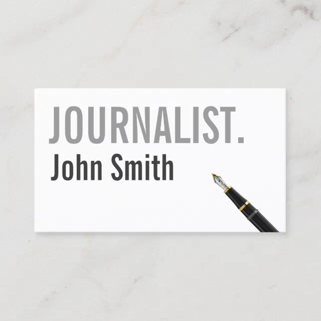 Minimalist Bold Typography Journalist Business Card | Zazzle