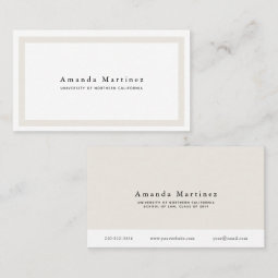Minimalist Border Graduate Student Calling Card | Zazzle