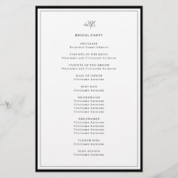 Minimalist Border Leaf Wedding Ceremony Program | Zazzle