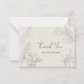 Minimalist Botanical Line Art Thank You Note Card Zazzle