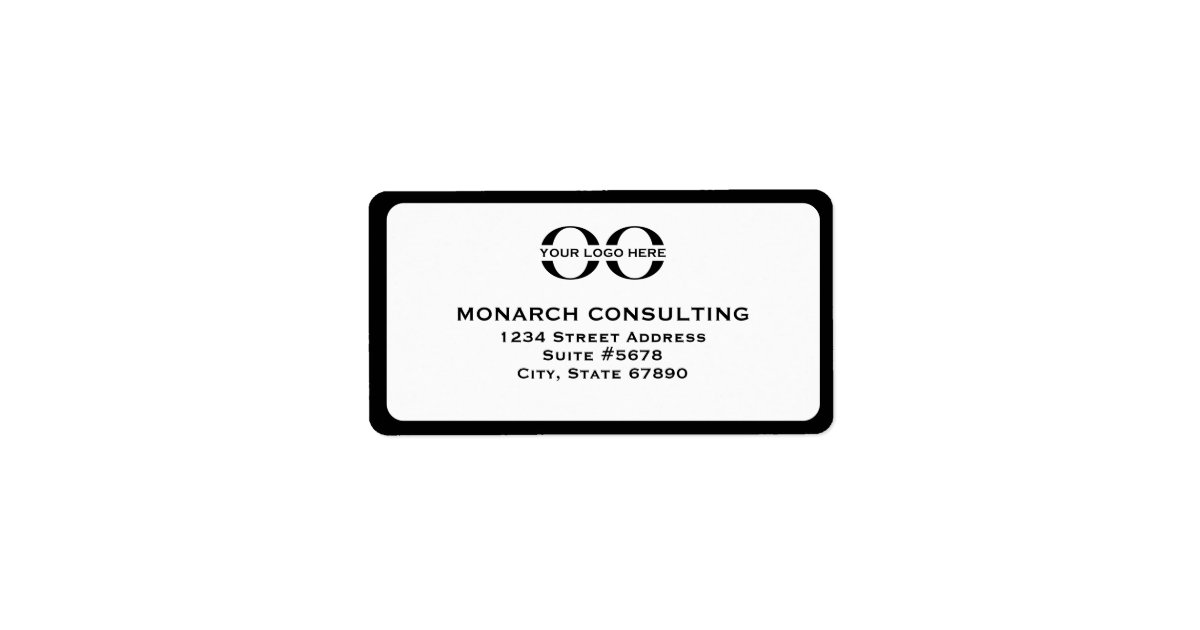 Minimalist Branded Address Label with Company Logo | Zazzle