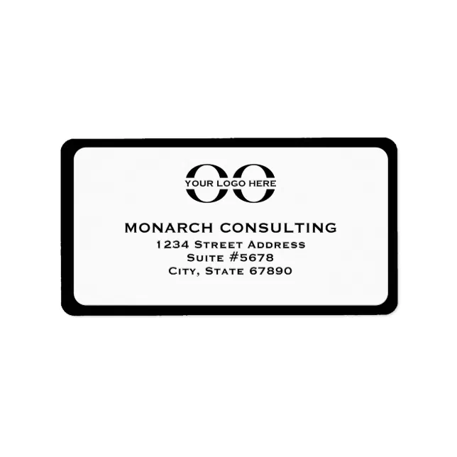 Minimalist Branded Address Label with Company Logo | Zazzle