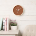 Minimalist Branding Logo Terracotta Pink Monogram Clock | Zazzle
