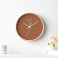 Minimalist Branding Logo Terracotta Pink Monogram Clock | Zazzle