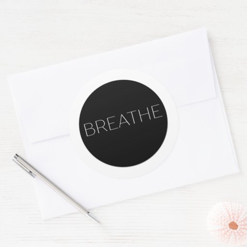 Minimalist Breathe Sticker | Zazzle