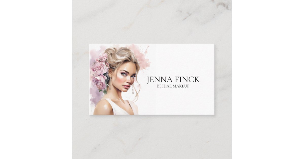 Minimalist Bridal Makeup Artist MUA Business Card | Zazzle