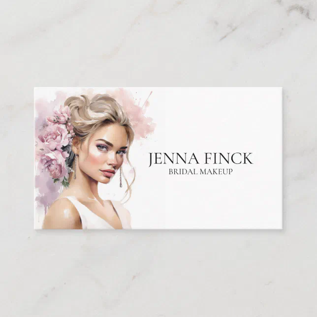 Minimalist Bridal Makeup Artist MUA Business Card | Zazzle