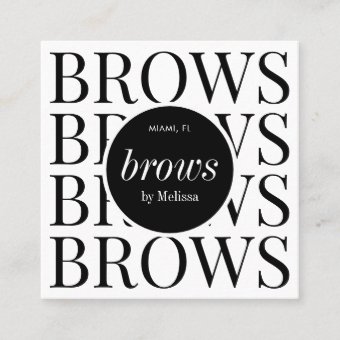 Minimalist Brows Microblading Elegant Salon Photo Square Business Card ...