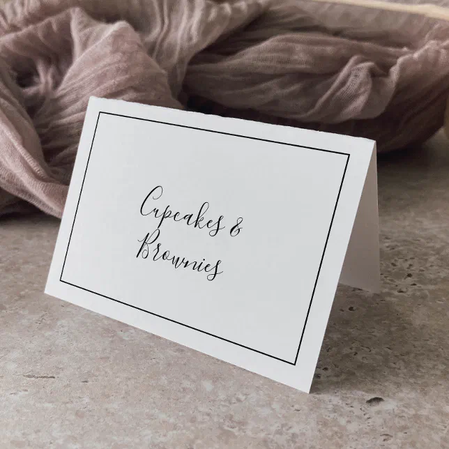 Minimalist Buffet Food Labels Table Number | Zazzle