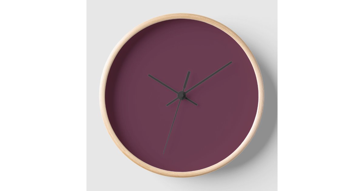 Minimalist Burgundy Wall Clock | Zazzle