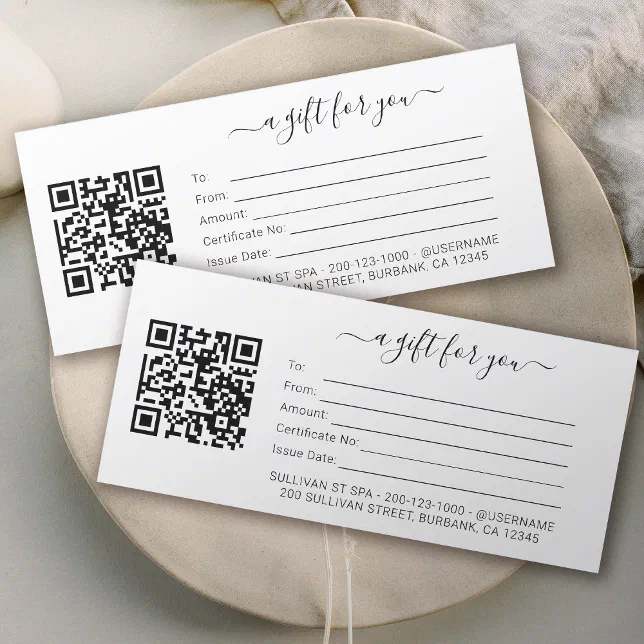 Minimalist Business Certificate with QR Code | Zazzle