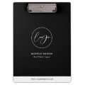 Minimalist Business Logo Black & White Promotional Clipboard | Zazzle