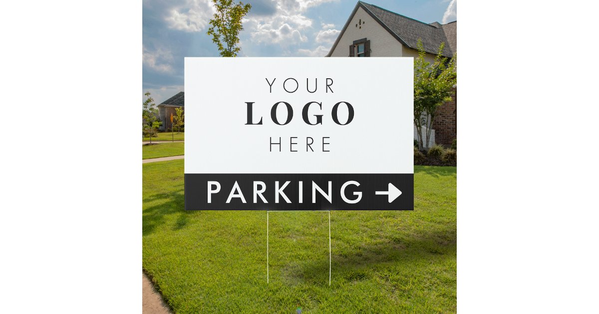 Minimalist Business Logo Office Available Parking Sign | Zazzle