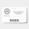 Minimalist Business Logo Photo Name Code Bar Badge | Zazzle