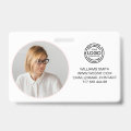 Minimalist Business Logo Photo Name Code Bar Badge | Zazzle