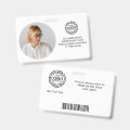 Minimalist Business Logo Photo Name Code Bar Badge | Zazzle