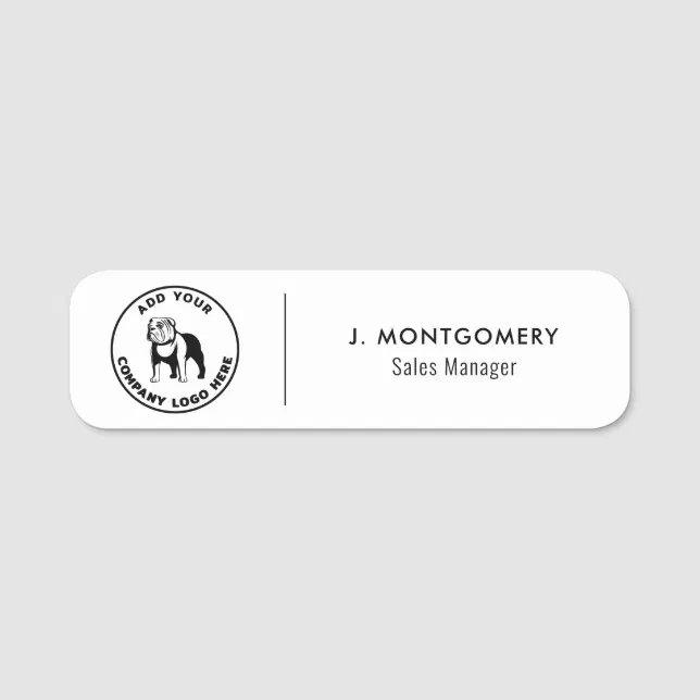 Minimalist Business Logo Vet Tech Employee Name Tag | Zazzle