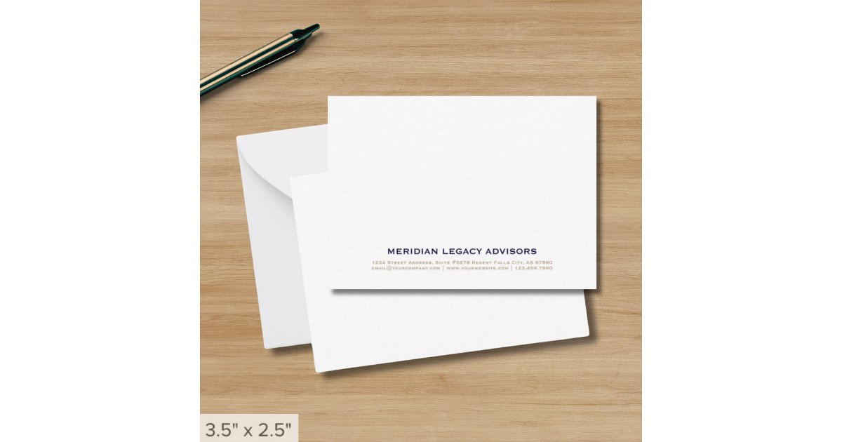 Minimalist Business Note Card | Zazzle