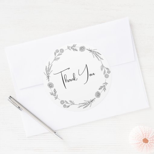 Minimalist Business Personalized Thank You Sticker | Zazzle