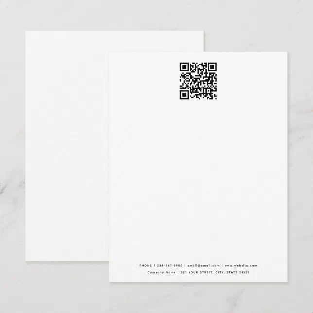 Minimalist Business QR Code Professional White Note Card | Zazzle