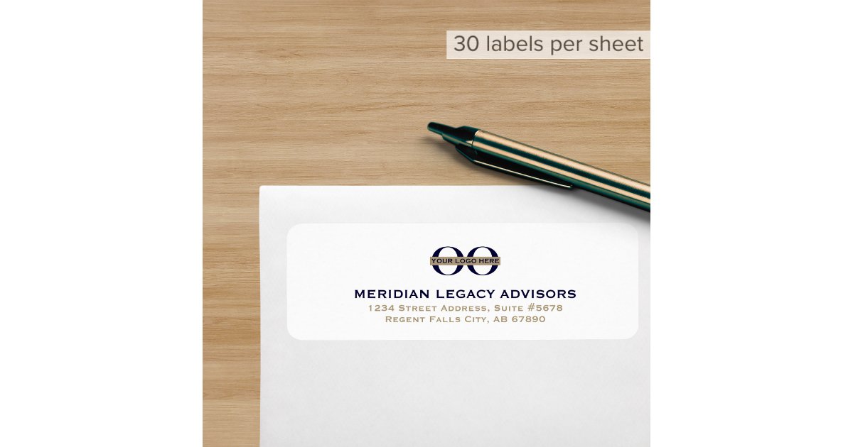 Minimalist Business Return Address Label with Logo | Zazzle